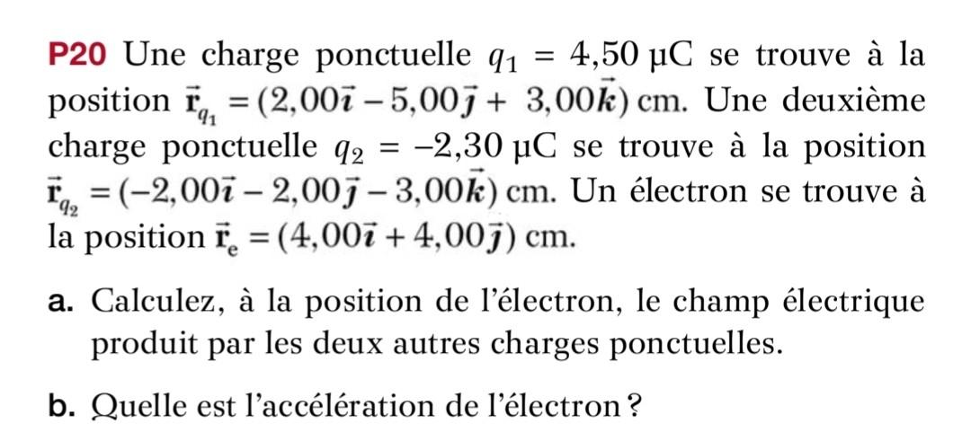 P20 Une charge ponctuelle q1=4,50μC se trouve à la | Chegg.com