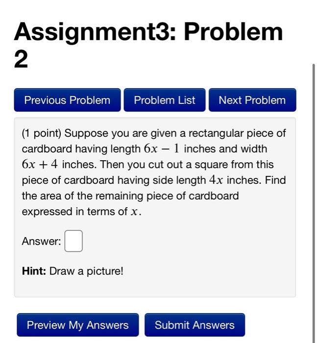 Solved Assignment3: Problem 1 Previous Problem Problem List | Chegg.com