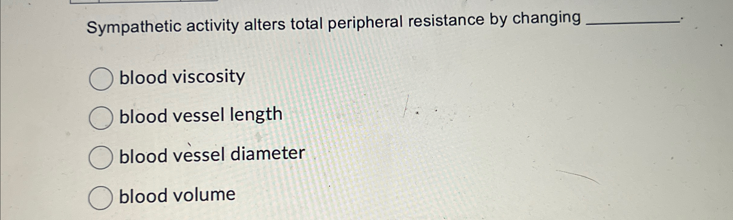 Solved Sympathetic activity alters total peripheral | Chegg.com