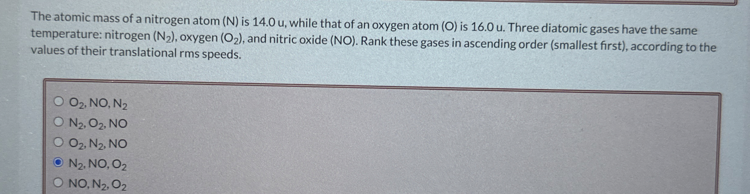 Solved The atomic mass of a nitrogen atom (N) ﻿is 14.0 ﻿u , | Chegg.com