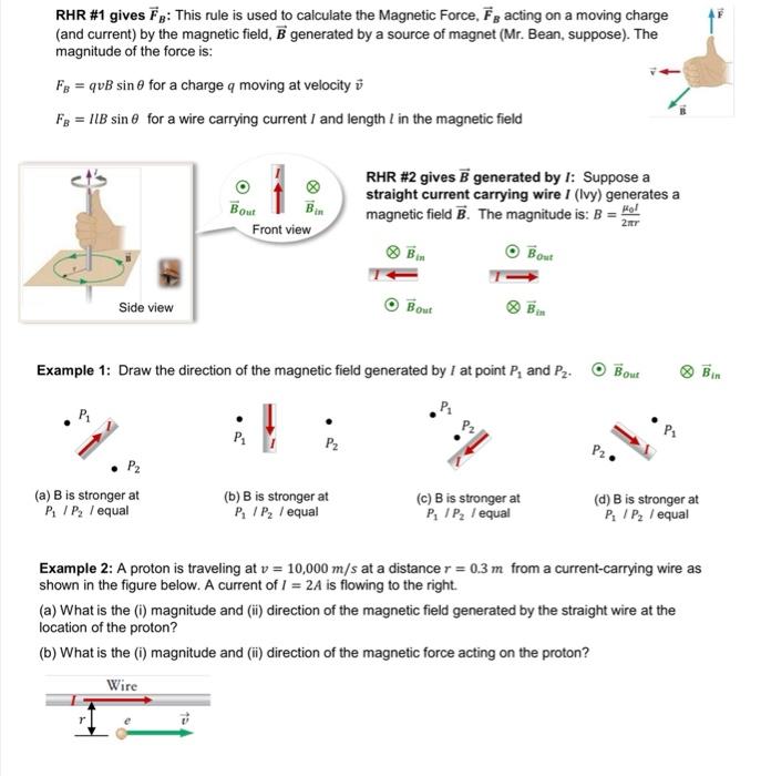 Solved RHR #1 gives Ép: This rule is used to calculate the | Chegg.com