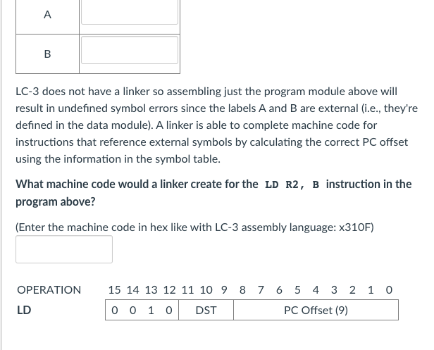 Solved Question 4Consider the following LC-3 ﻿program that | Chegg.com