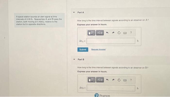 Solved A space station sounds an alert signal at time | Chegg.com