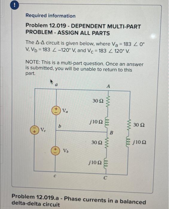 Solved Required information Problem 12.019 - DEPENDENT | Chegg.com