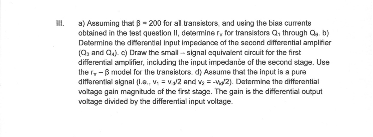 Solved III. a) ﻿Assuming that β=200 ﻿for all transistors, | Chegg.com