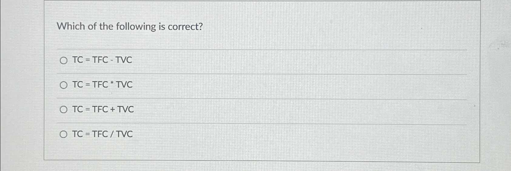 Solved Which of the following is | Chegg.com