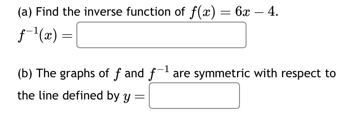 Solved (a) ﻿Find the inverse function of | Chegg.com