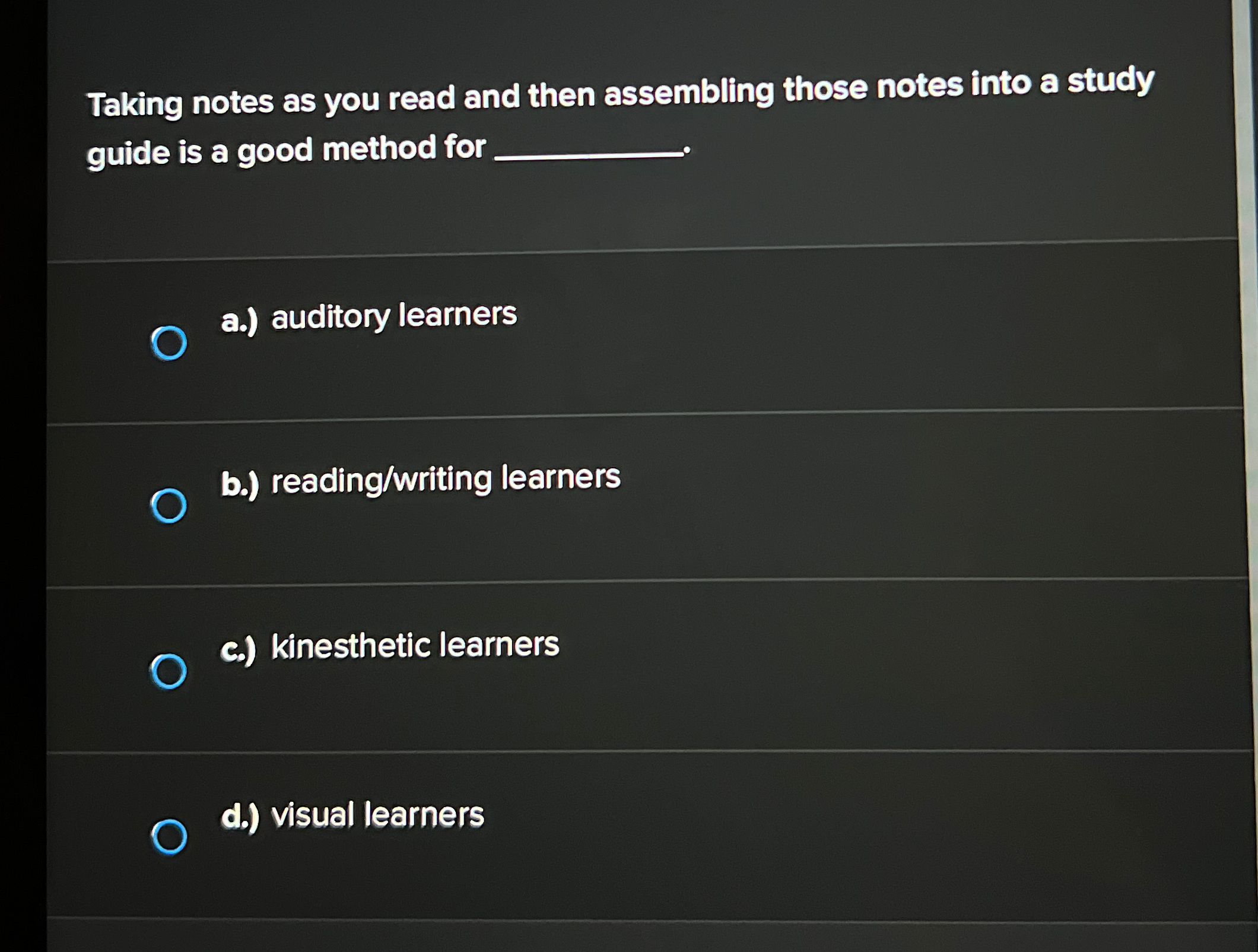 Solved Taking notes as you read and then assembling those | Chegg.com