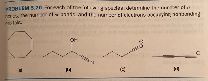 Solved PROBLEM 3.20 For each of the following species, | Chegg.com