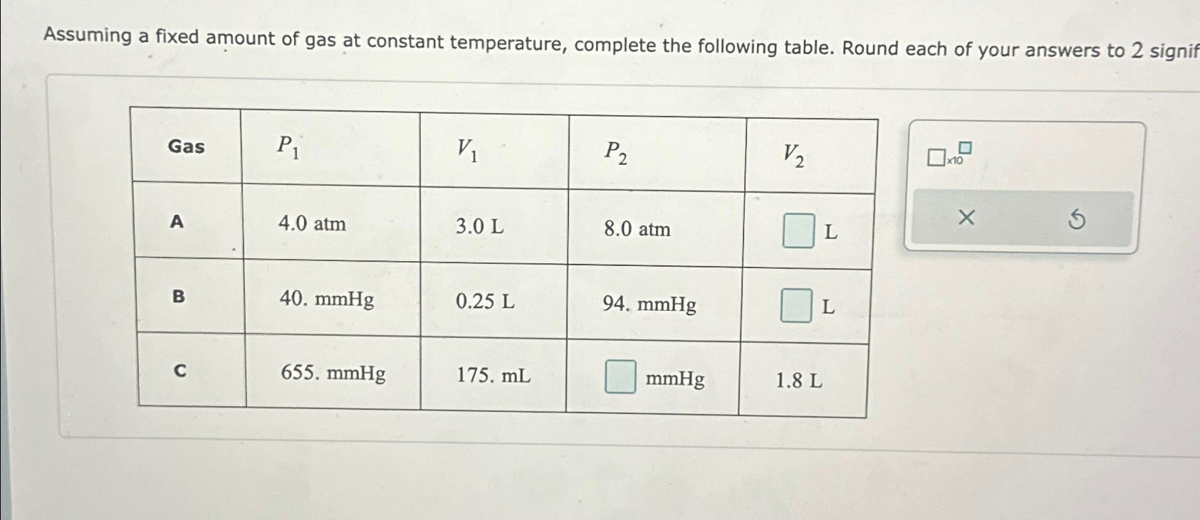 Solved Assuming a fixed amount of gas at constant | Chegg.com