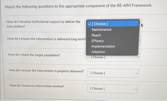 Solved Match the following questions to the appropriate | Chegg.com