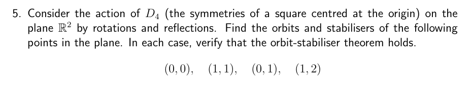 Solved Consider the action of D4 (the symmetries of a square | Chegg.com