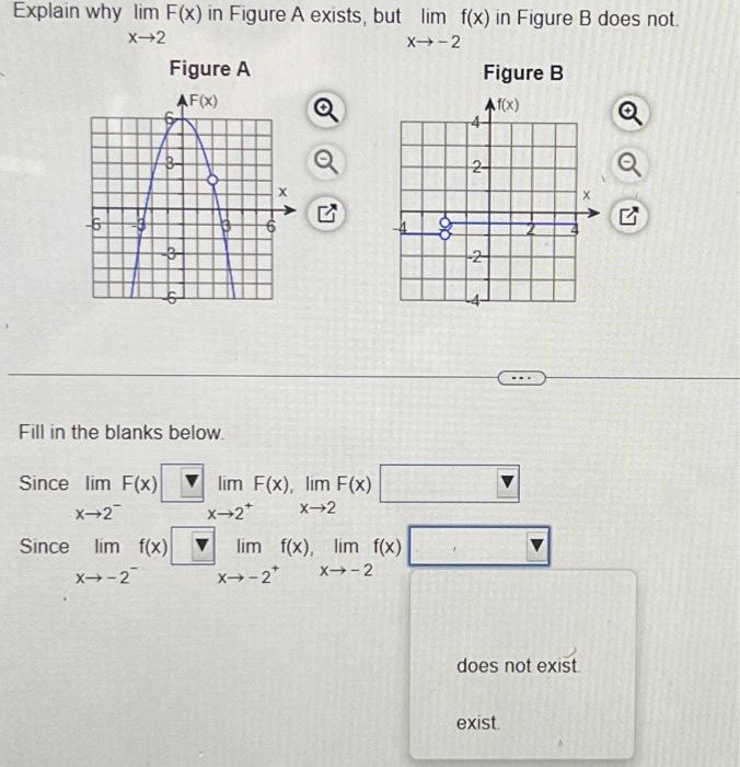 Solved Explain why limx→2F(x) in Figure A exists, but | Chegg.com