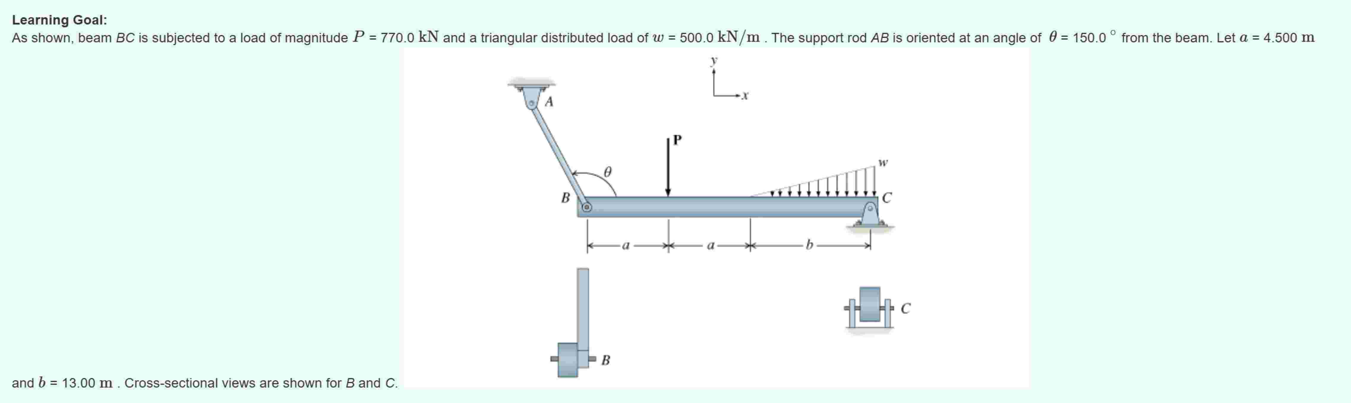 Solved Learning Goal:Part A: Reaction force at B->Determine | Chegg.com