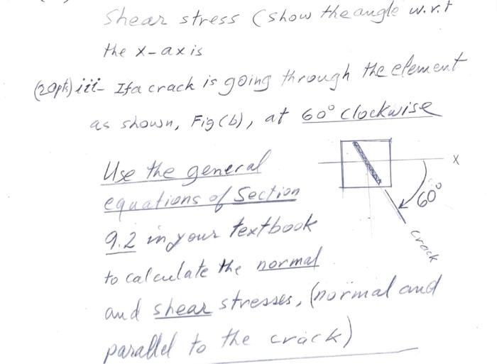 Solved 43oksi 20ksi -X (Gopts) II. Thestate of plane Stress | Chegg.com