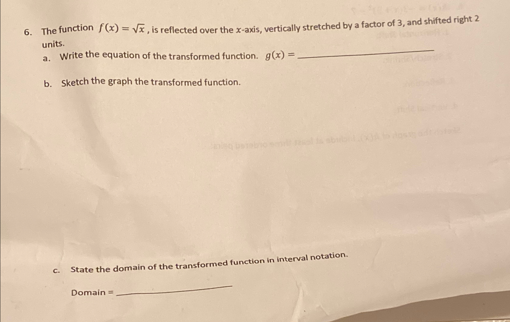 Solved The function f(x)=x2, ﻿is reflected over the x-axis, | Chegg.com