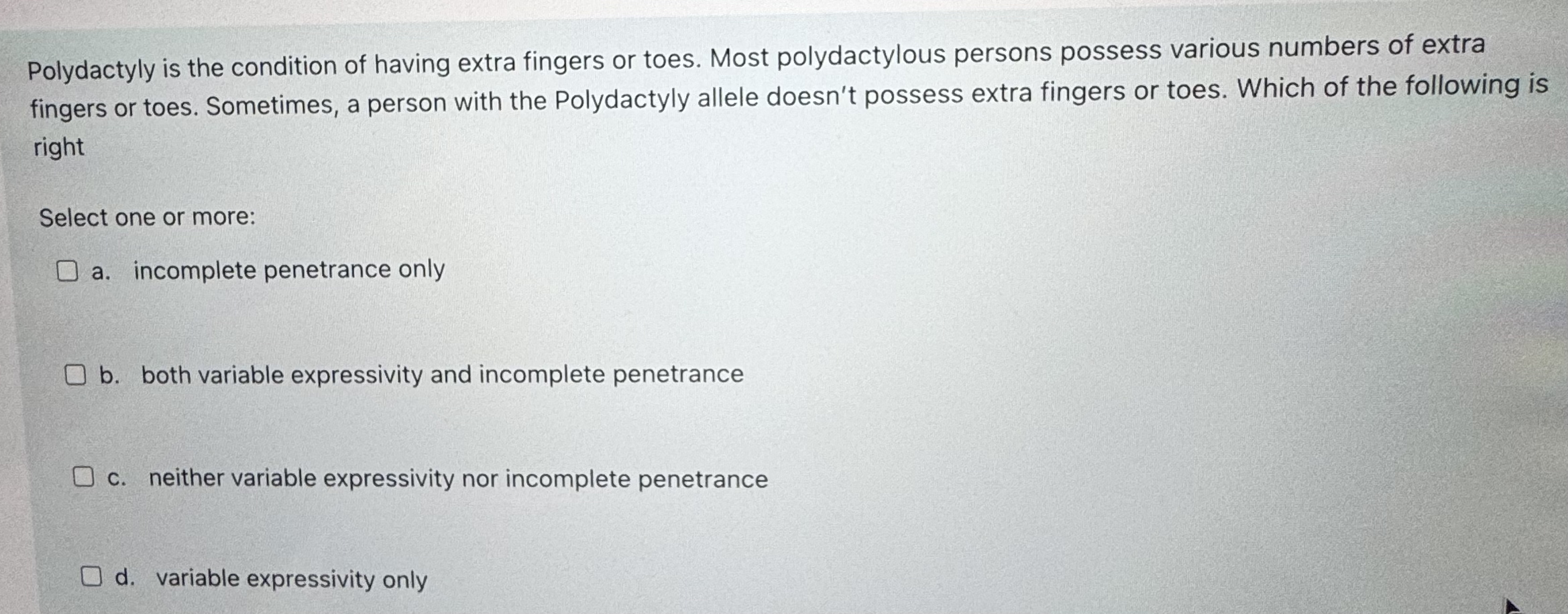Solved Polydactyly is the condition of having extra fingers | Chegg.com