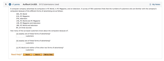 Solved 9. -11 points AufExc4 2.4.0230/12 Submissions Used My | Chegg.com