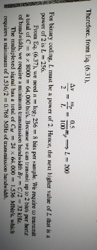 Solved Example 6.2 A signal m(t) band limited to 3 kHz is | Chegg.com