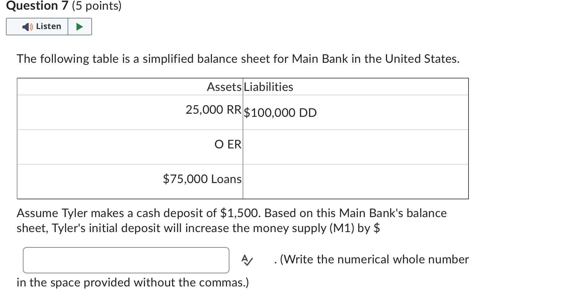 Solved Question 7 (5 ﻿points)The following table is a | Chegg.com