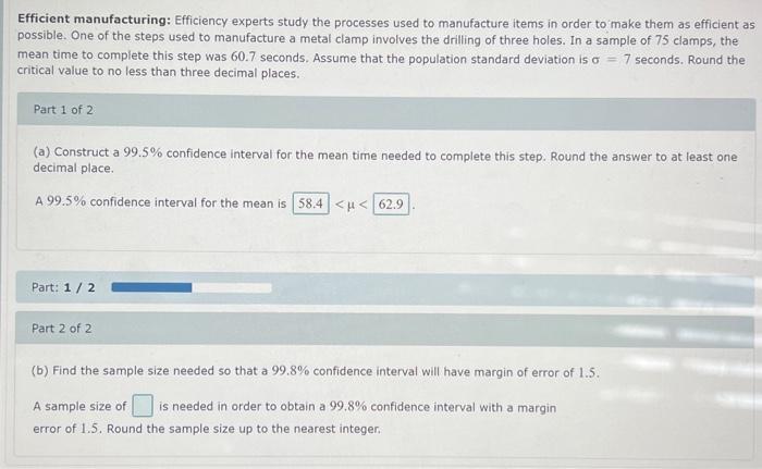 Solved Efficient manufacturing: Efficiency experts study the | Chegg.com
