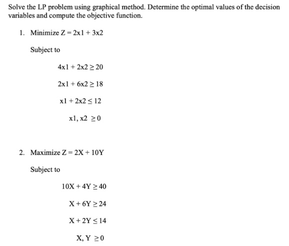 Solved Solve the LP problem using graphical method. | Chegg.com