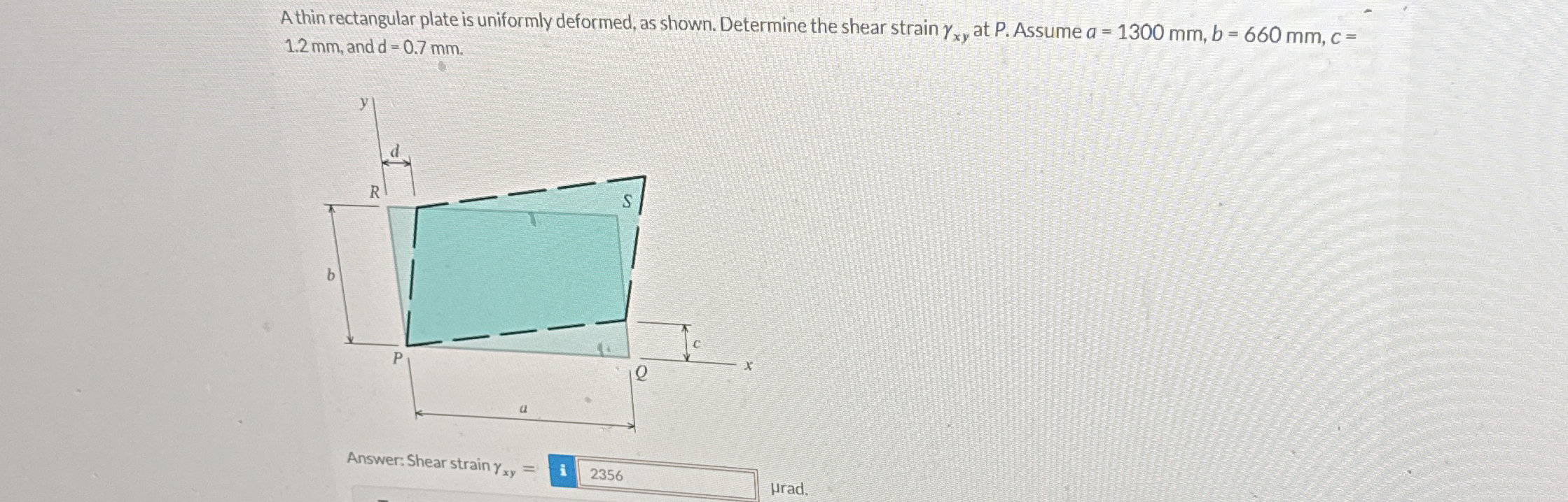 Solved A thin rectangular plate is uniformly deformed, as | Chegg.com