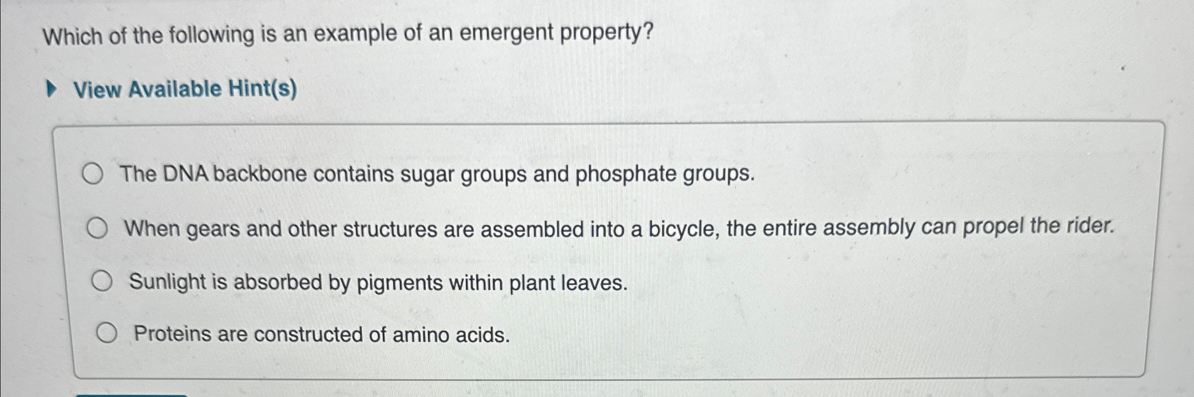 Solved Which of the following is an example of an emergent | Chegg.com