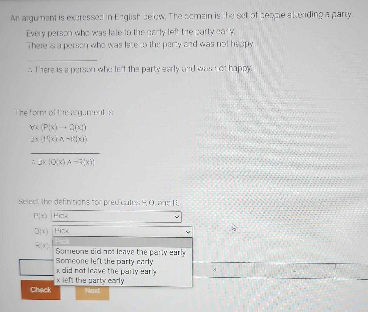 Solved An argument is expressed in English below. The domain | Chegg.com