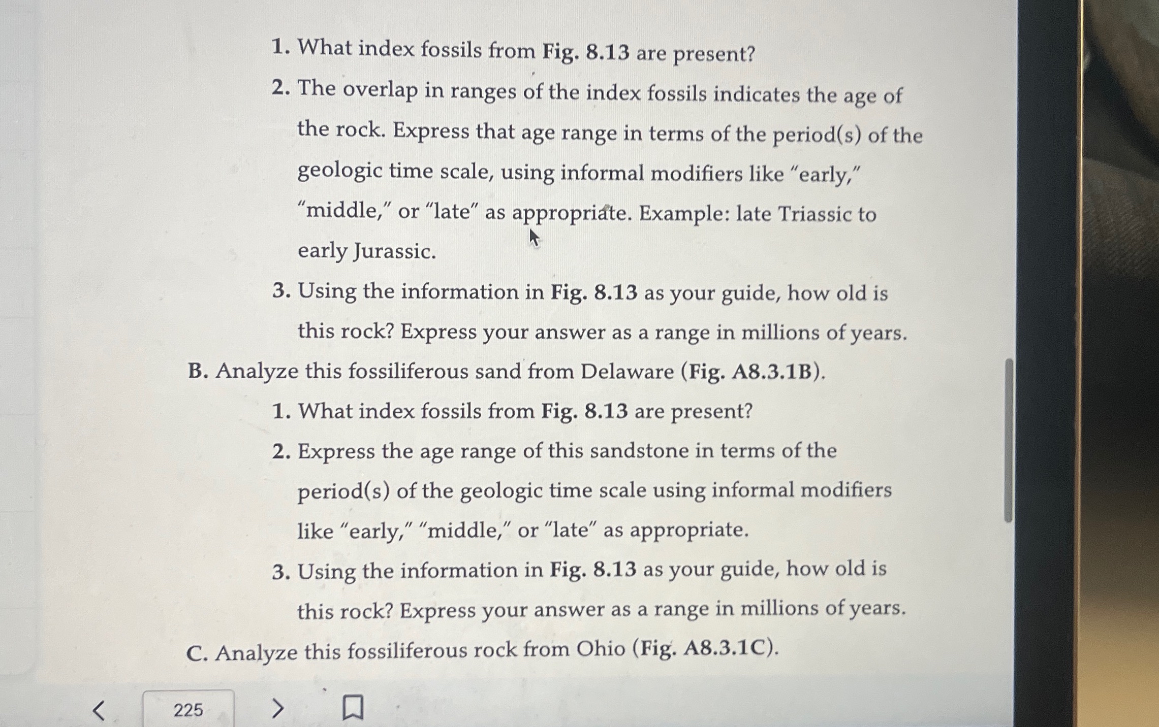 Solved What index fossils from Fig. 8.13 ﻿are present?The | Chegg.com