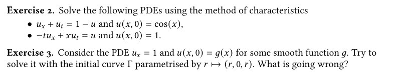 Solved Exercise 2. ﻿Solve the following PDEs using the | Chegg.com