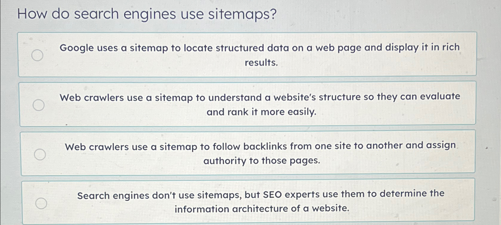 Solved How do search engines use sitemaps?Google uses a | Chegg.com