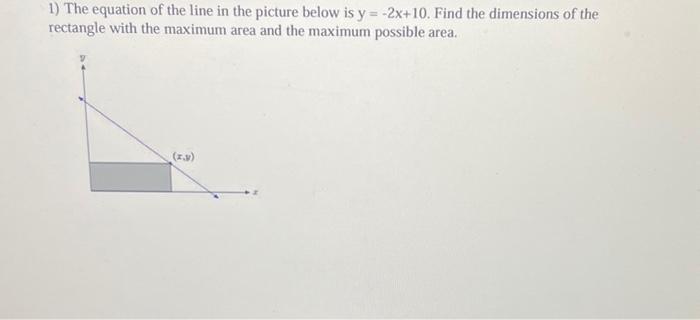 Solved 1) The equation of the line in the picture below is | Chegg.com