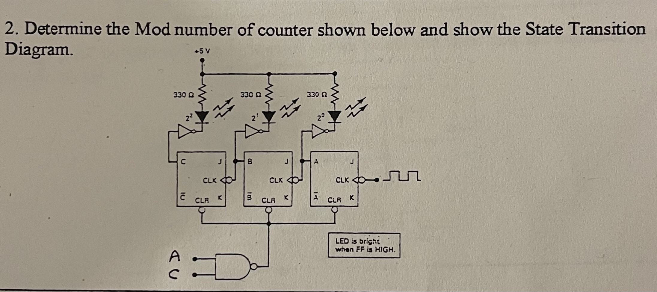Determine the Mod number of counter shown below and | Chegg.com
