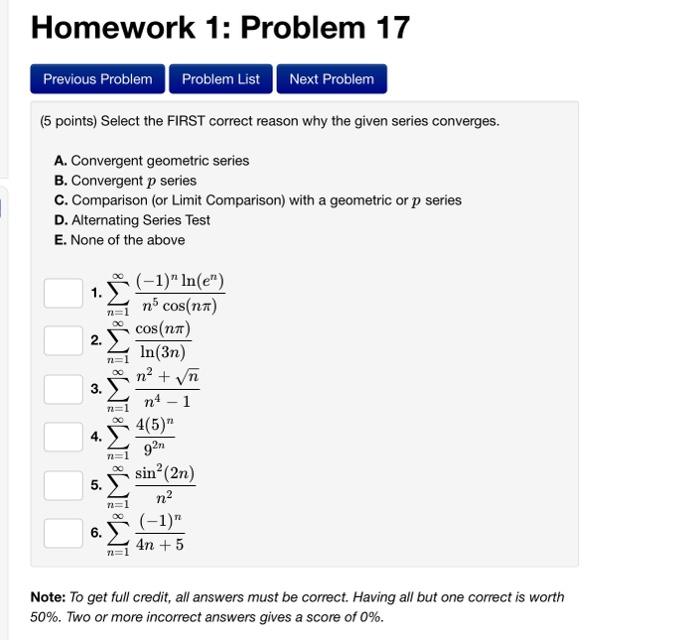 Solved (5 points) Select the FIRST correct reason why the | Chegg.com