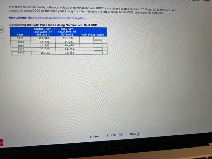Solved The table below shows hypothetical values of nominal | Chegg.com