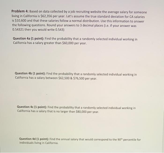 Solved Problem 4: Based on data collected by a job | Chegg.com
