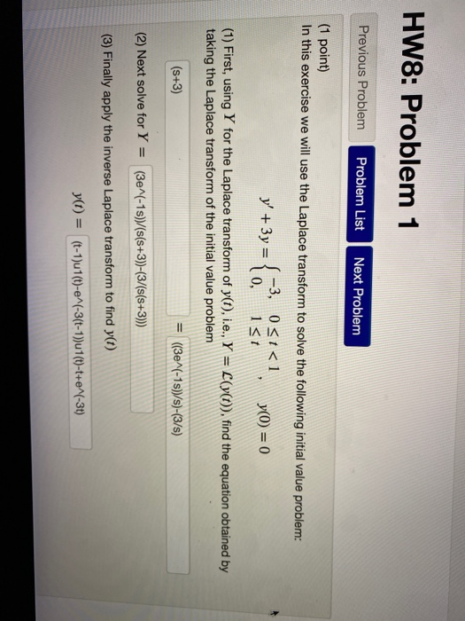 Solved HW8: Problem 1 Previous Problem Problem List Next | Chegg.com
