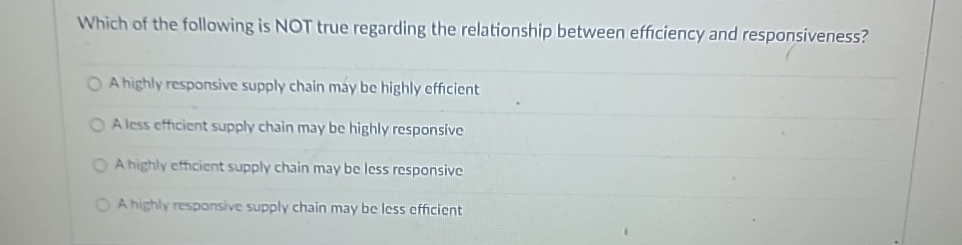 Solved Which of the following is NOT true regarding the | Chegg.com