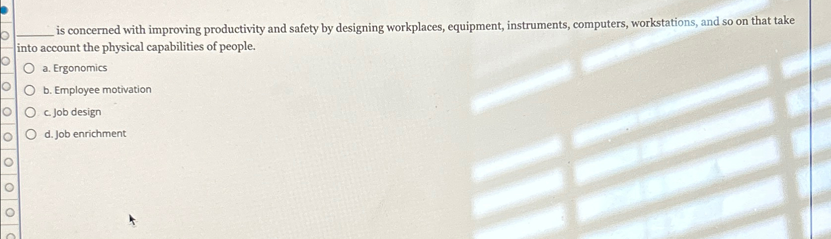Solved is concerned with improving productivity and safety | Chegg.com