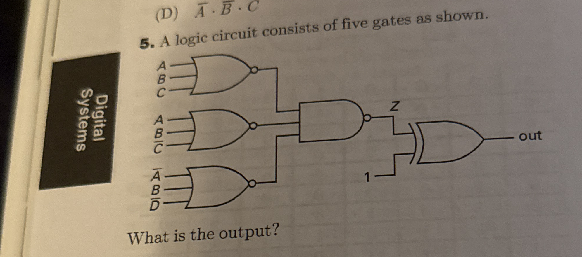 (D) ?bar (A)*bar (B)*C | Chegg.com