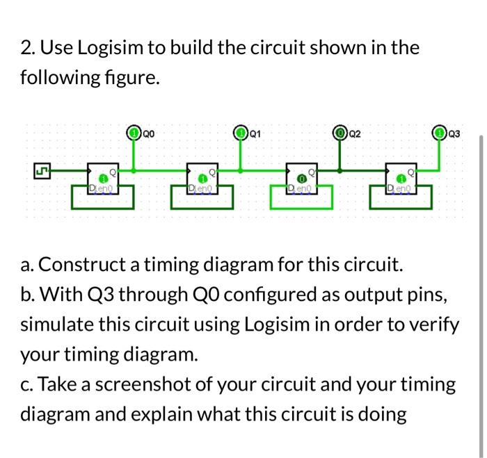 2. Use Logisim to build the circuit shown in the | Chegg.com
