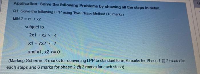 Solved Application: Solve the following Problems by showing | Chegg.com