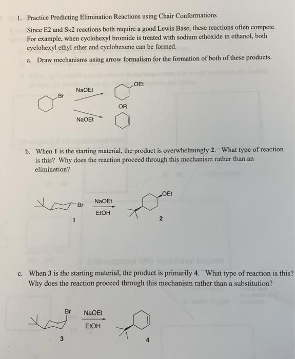 Solved 1. Practice Predicting Elimination Reactions using | Chegg.com