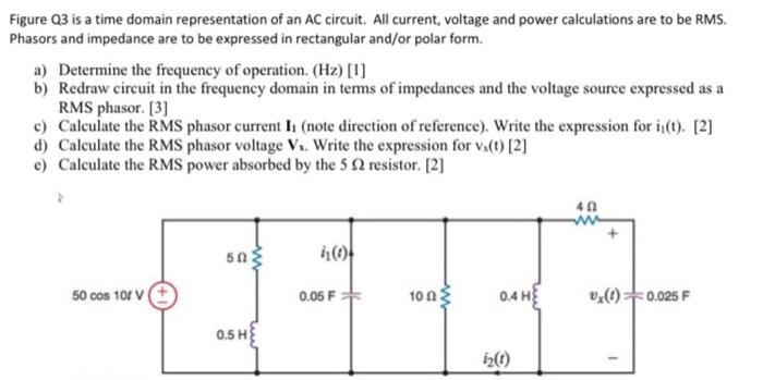 Solved Figure Q3 is a time domain representation of an AC | Chegg.com