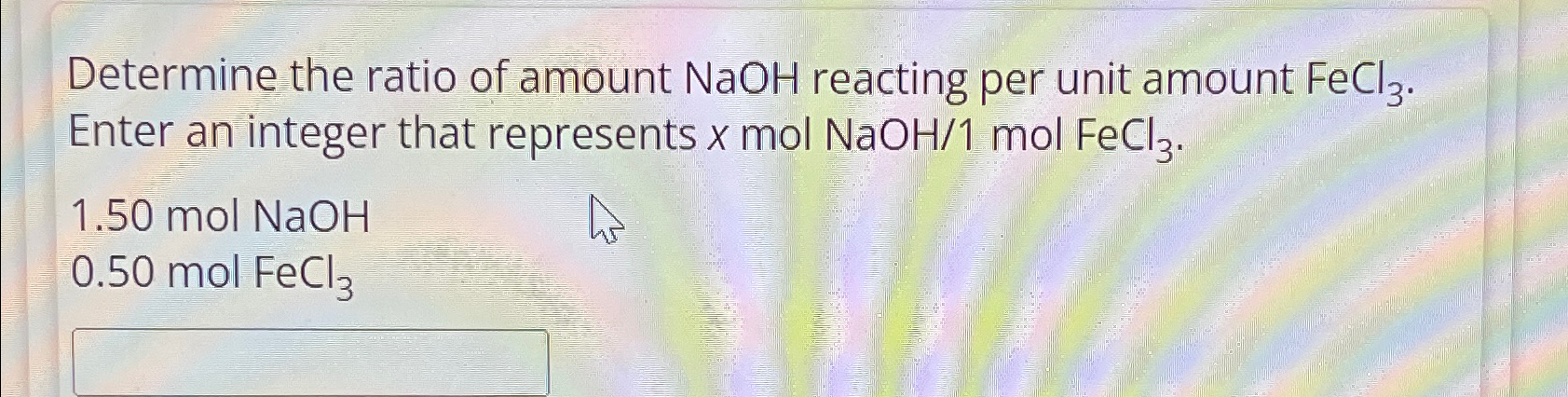 Solved Determine the ratio of amount NaOH reacting per unit | Chegg.com