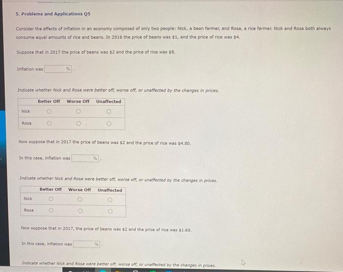 Solved 5. Problems and Applications Q5 Consider the effects | Chegg.com
