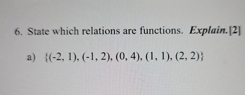 Solved State which relations are functions. | Chegg.com