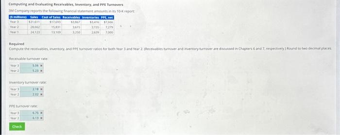 Solved Computing and tvaluating Receivables, Inventory, and | Chegg.com