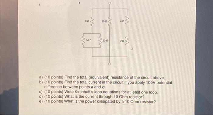 Solved a.)Find the total (equivalent) resistance of the | Chegg.com